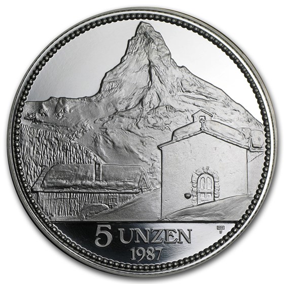Buy 5 oz Silver Round - Switzerland Helvetia | APMEX