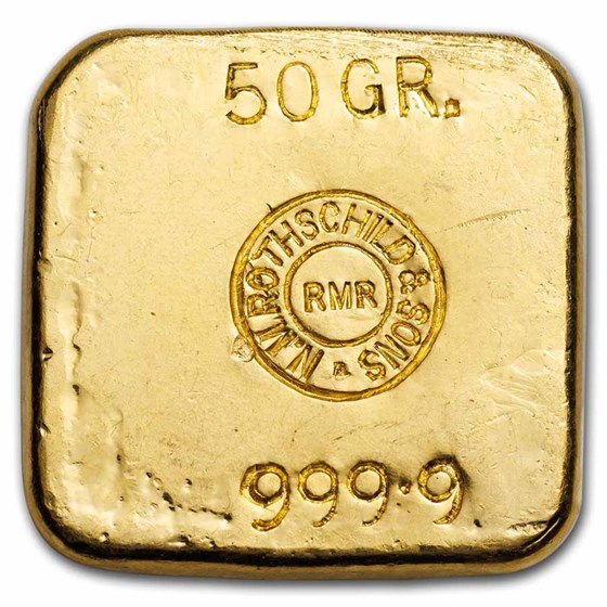 Buy 50 Gram Gold Square Vintage - Rothschild (1.607 oz) | APMEX