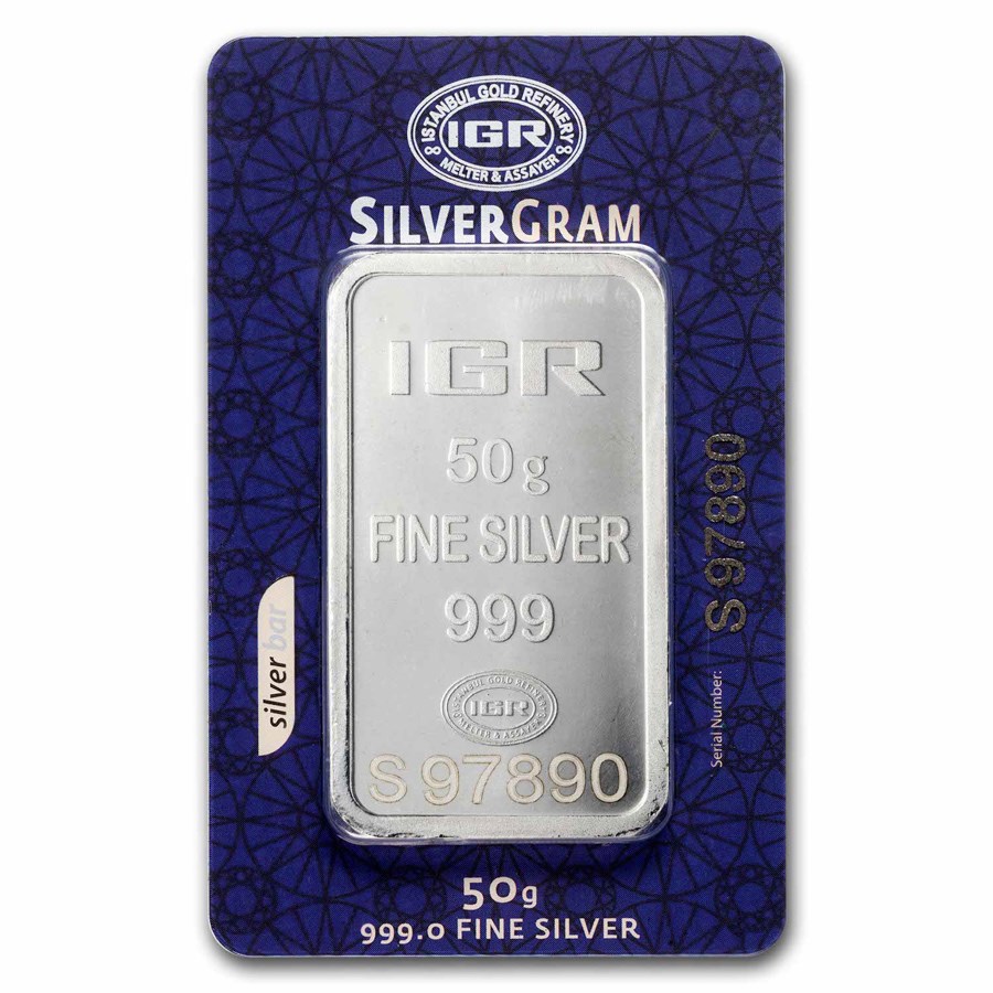 Buy 50 gram Silver Bar - Istanbul Refinery | APMEX