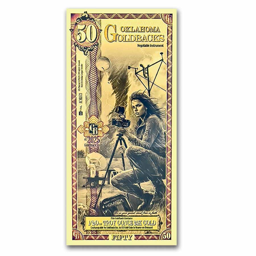 50 Oklahoma Goldback - Aurum Gold Foil Note (24k)