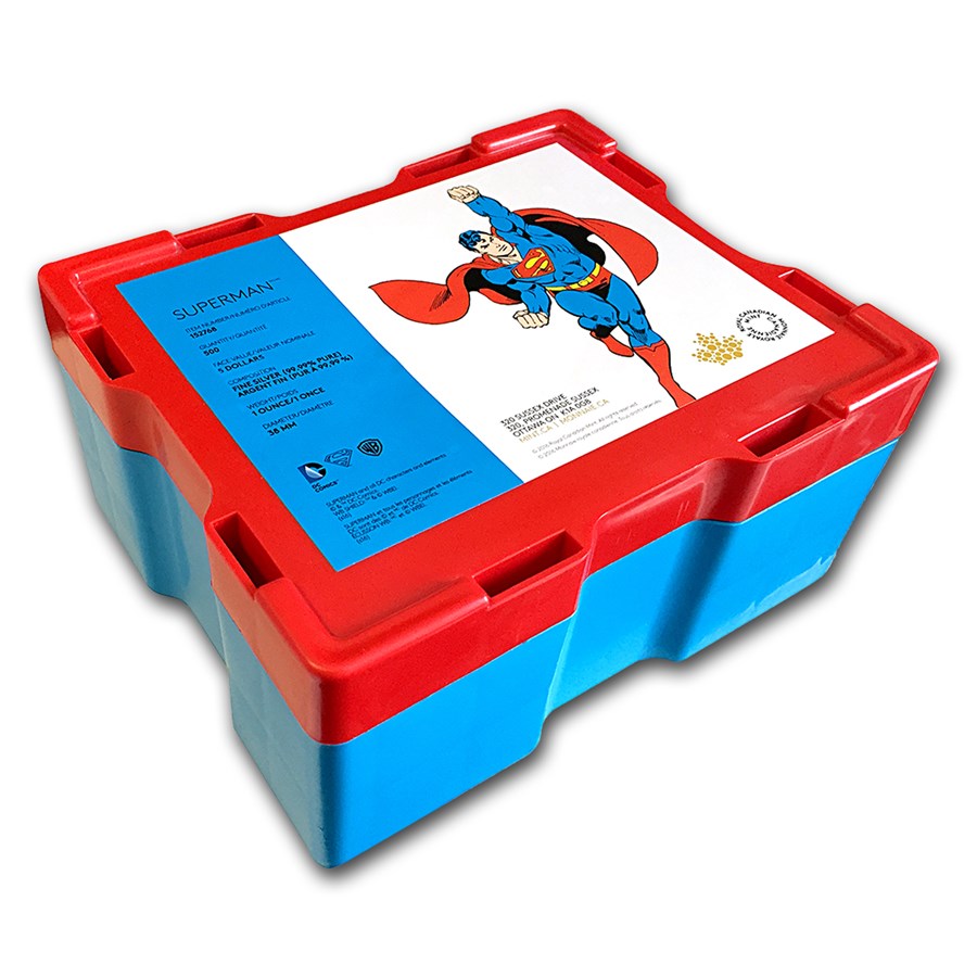 Buy 500-Coin RCM 1 oz Silver Superman Monster Box (Empty, Red/Blue) | APMEX