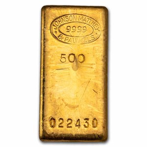 500 gram Gold Bar - Johnson Matthey & Pauwels (Cast, Poured)