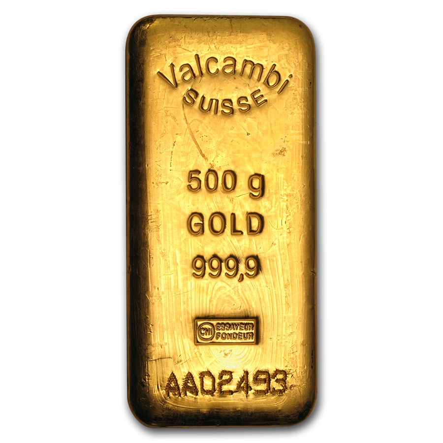 Buy 500 gram Gold Bar - Valcambi (Vintage Hand Poured) | APMEX