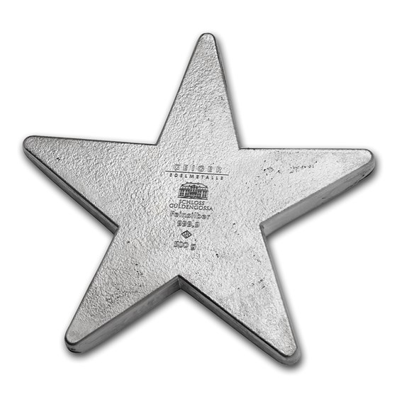 Buy 500 gram Silver Star Bar - Geiger Edelmetalle | APMEX