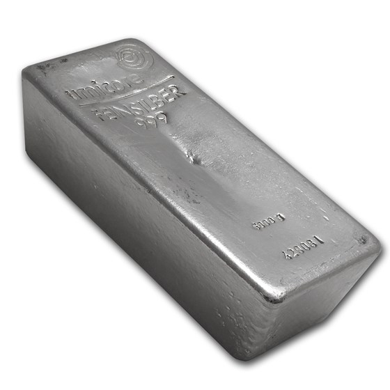 Buy 5000 gram Silver Bar - Umicore Coin Bar (Poured) | APMEX