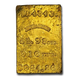 Buy 51.98 oz Gold Bar - Justh & Hunter Ingot # 4243 (.916 Fine) | APMEX