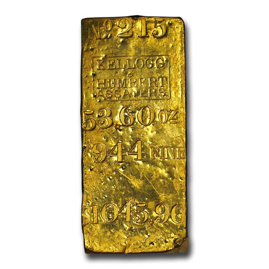 Buy 53.60 oz Gold Bar - Kellogg & Humbert Ingot # 215 (.944 Fine) | APMEX