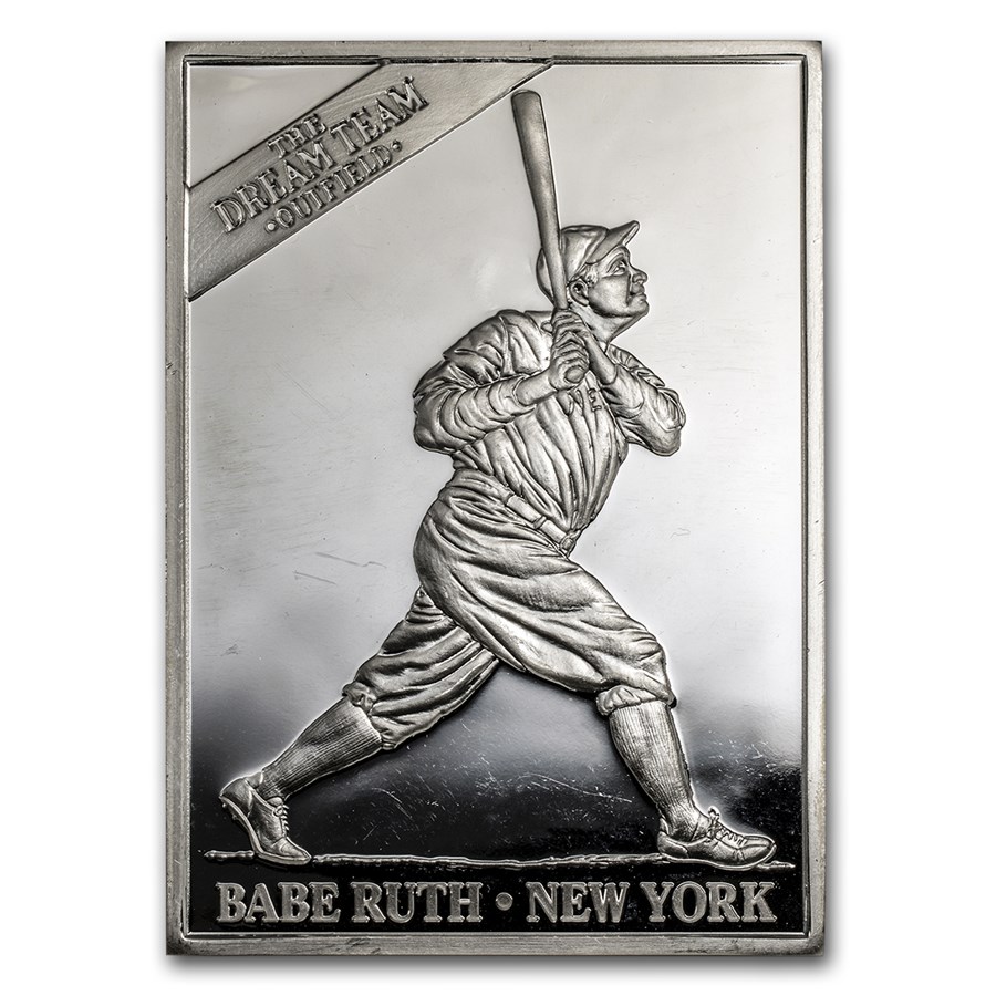 Buy 6 oz Silver Bar - Babe Ruth "Dream Team" Baseball Card | APMEX