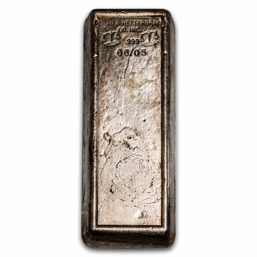 Buy 66.05 oz Silver Dugan & Helterbrand Company Bar | APMEX