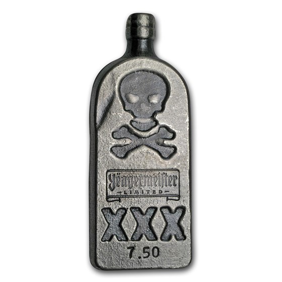 Buy 7.50 oz Hand Poured Silver Bottle - Yeagermeister | APMEX