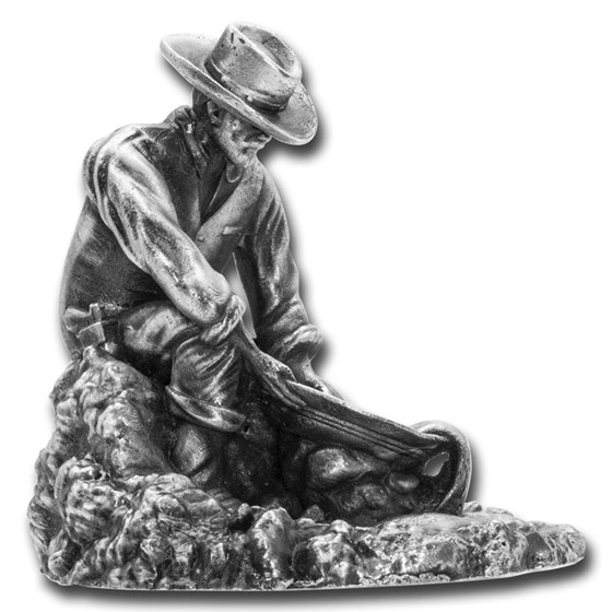 Buy 8.2 oz Silver Hand Poured Prospector V2 Statue | APMEX