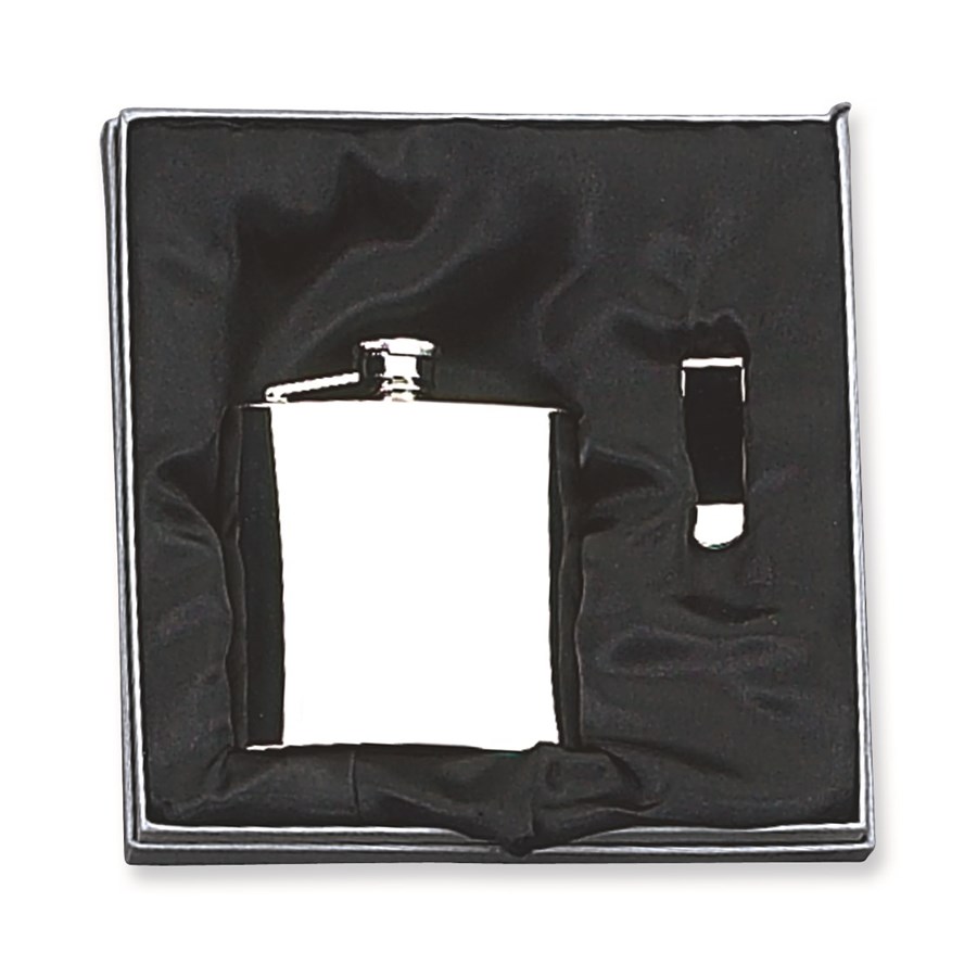 Buy 8 oz. Stainless Steel Flask & Money Clip Gift Set | APMEX