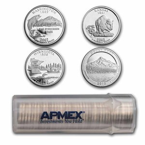 Buy 40-Coin Roll Silver Statehood/ATB Quarters Proof | APMEX