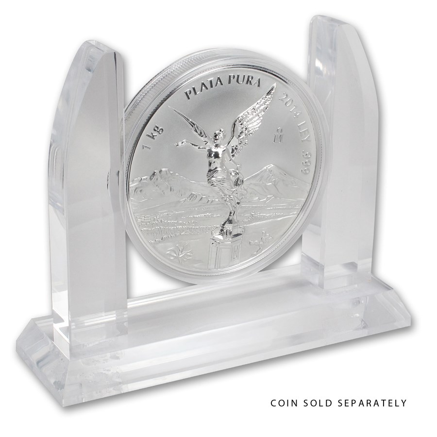 Buy Acrylic Display Stand - 1 kilo Silver Libertad/Aztec Coin | APMEX