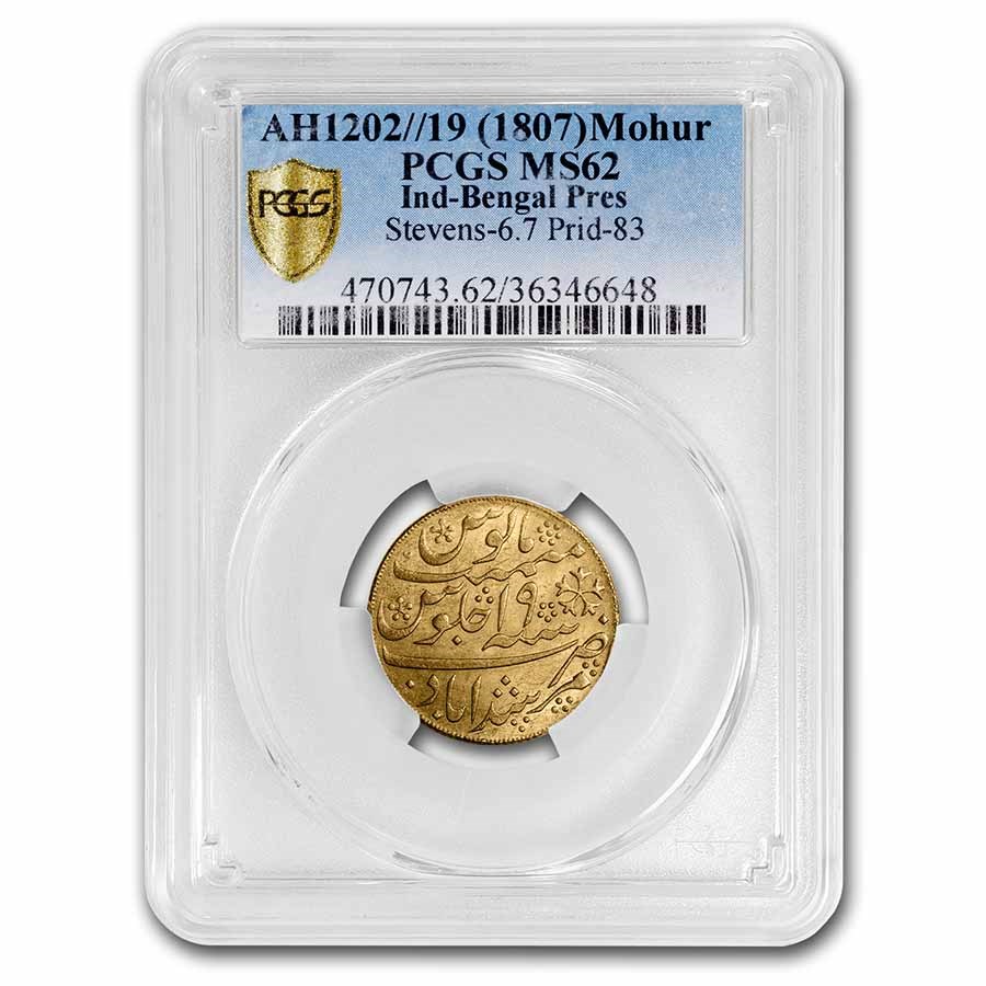 Buy AH 1202//19 India-British Gold Mohur Bengal Presidency MS-62 PCGS ...