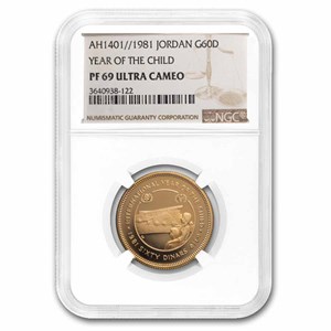 Buy 1981 Jordan Gold 60 Dinars Year of Child PF-69 | APMEX