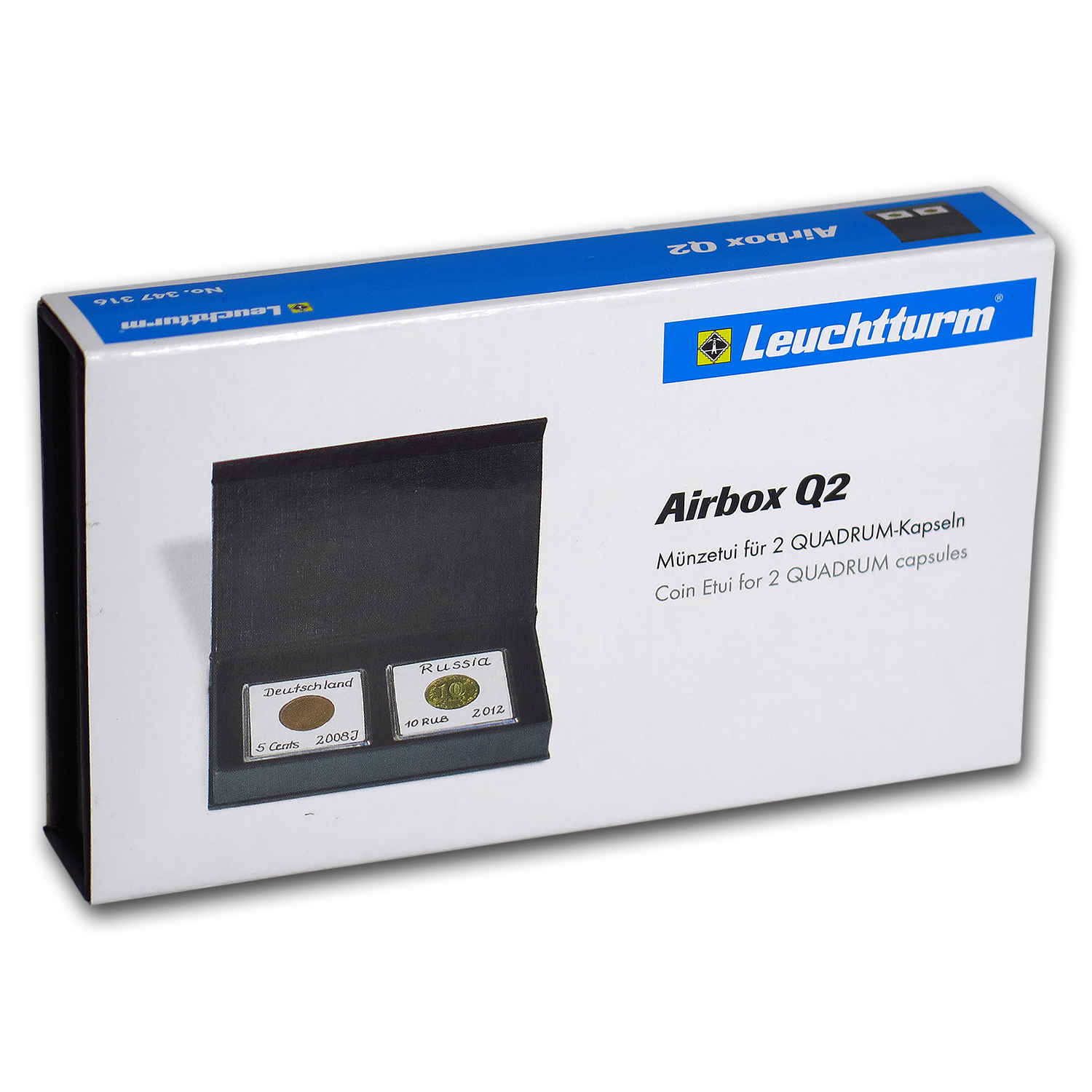 APMEX - Airbox Coin Box - Two Quadrum 2x2 Holders