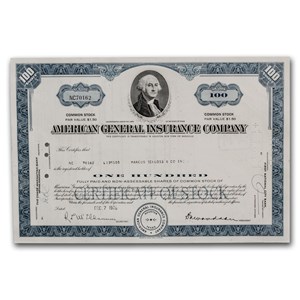 Buy American General Insurance Company Stock Certificate | APMEX
