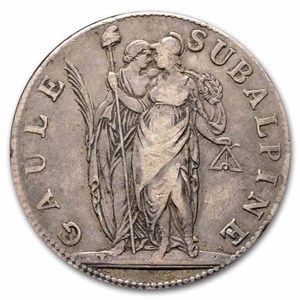 AN 10 (1801) Subalpine Republic Silver 5 Francs VF
