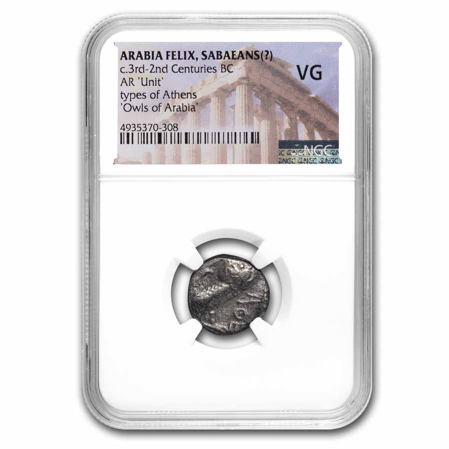 Arabia Felix. Sabaeans Silver Unit Owl c.3rd-2nd BC VG NGC Arabia Felix. Sabaeans Silver Unit Owl c.3rd-2nd BC VG NGC