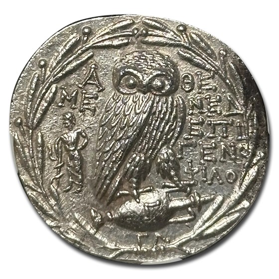 Buy Attica Athens Silver Tetradrachm Owl (2nd-1st cent.) Ch AU NGC | APMEX