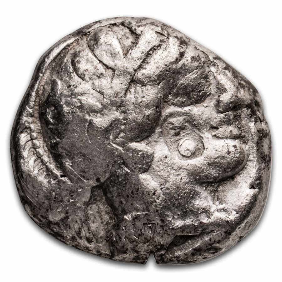 Attica Athens Silver Tetradrachm Owl (393-294 BC) VF (Test Cut)