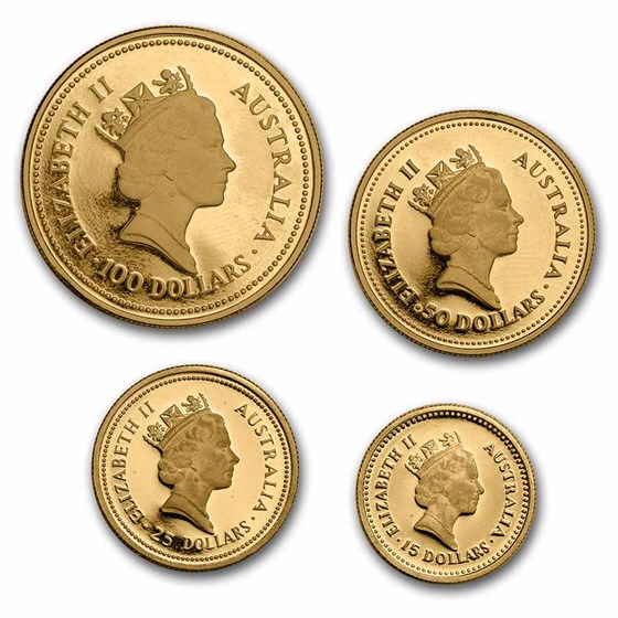 Buy Australia 4-Coin Gold Nugget Proof Set (Random, Abrasions) | APMEX