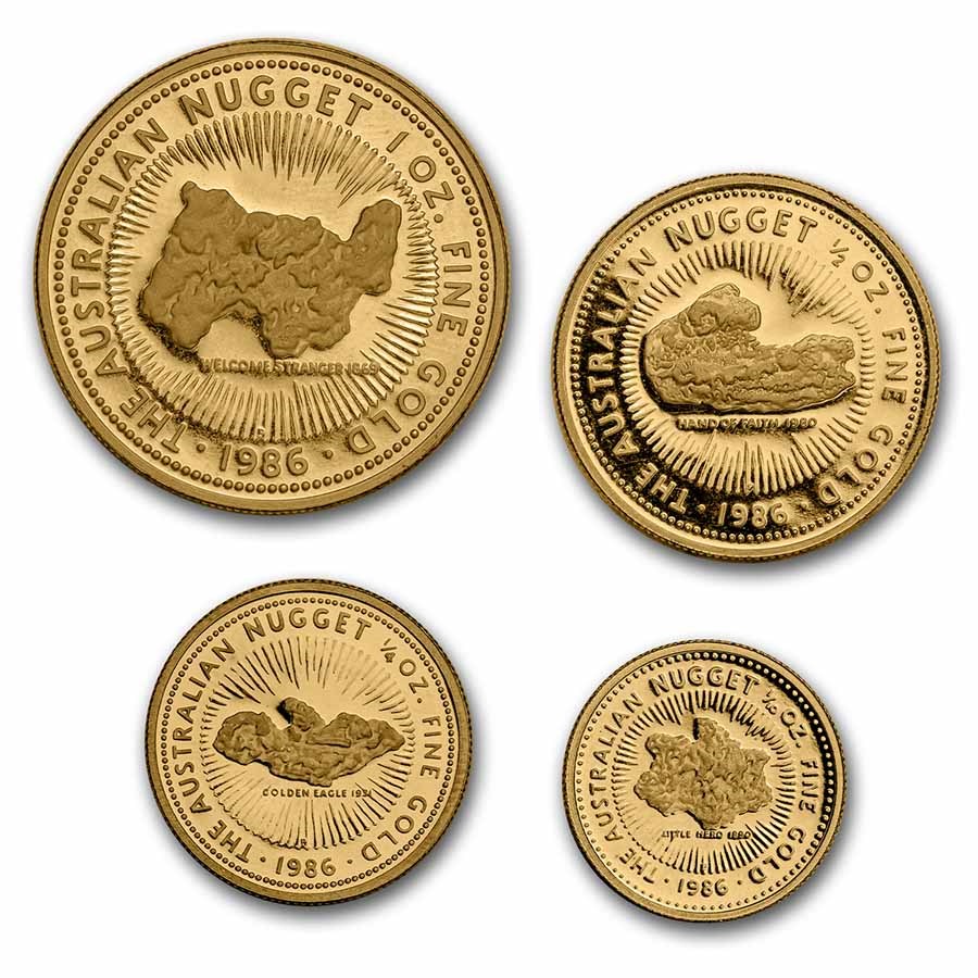 Buy Australia 4-Coin Gold Nugget Proof Set (Random, Abrasions) | APMEX