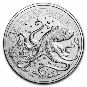 Buy Barbados 1 oz Silver Octopus (Random Abrasion) | APMEX