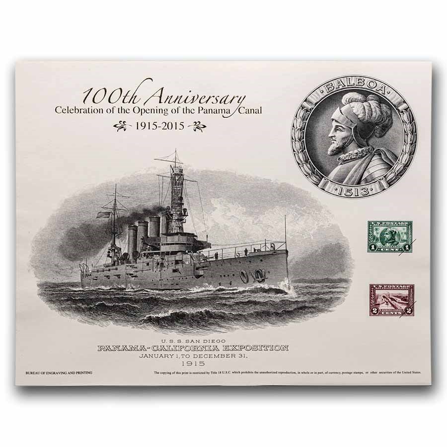 Buy 2 Print BEP 2015 Intaglio Program Panama Canal Set | APMEX