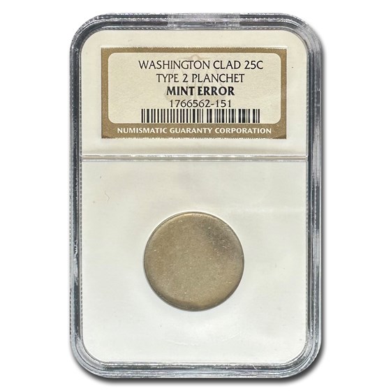 Buy Blank Clad Washington Quarter T2 Planchet Error | APMEX