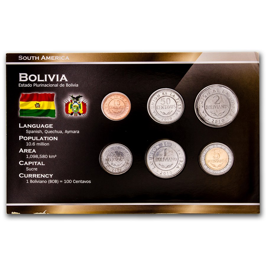 Buy Bolivia 10 Centavos - 5 Boliviano Set BU (Random) | APMEX
