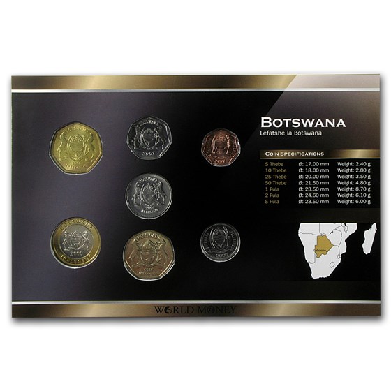 Buy Botswana 5 Thebe-5 Pula Coin Set Unc | APMEX