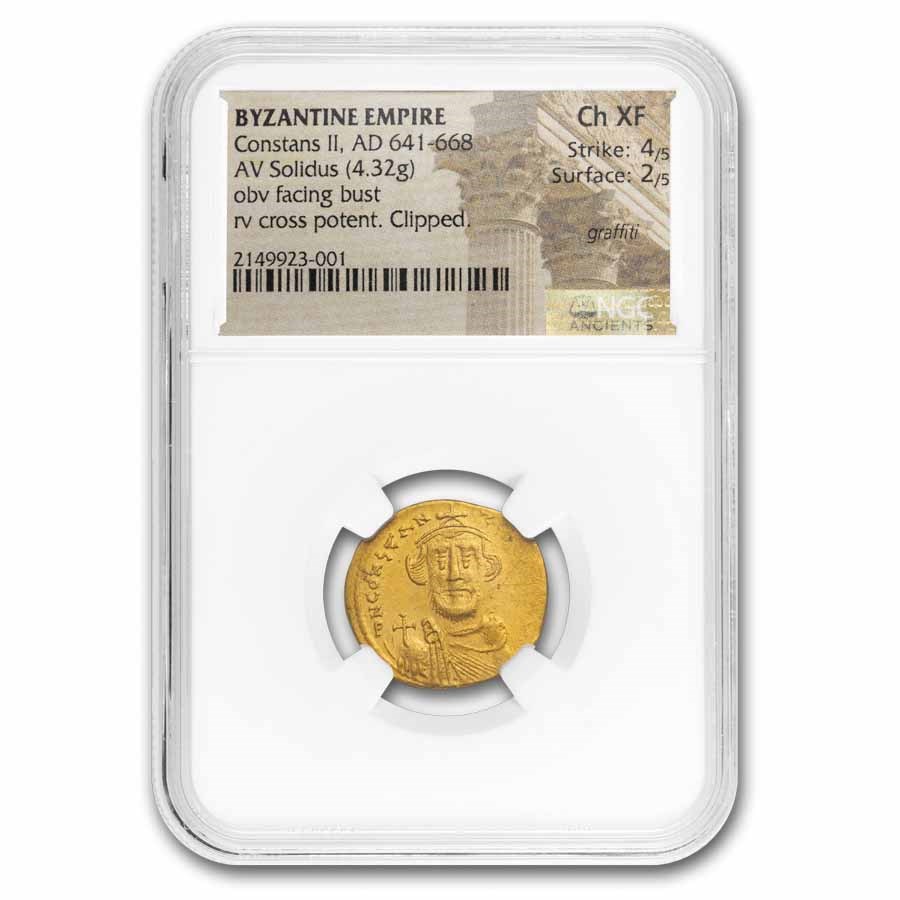 Buy 641-668 Byzantine Gold Solidus Constans II Ch XF | APMEX