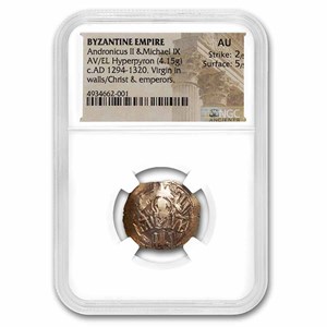 Buy Byzantine AV Hyperpyron And. II & Mich. IX (1294-1320) AU NGC | APMEX