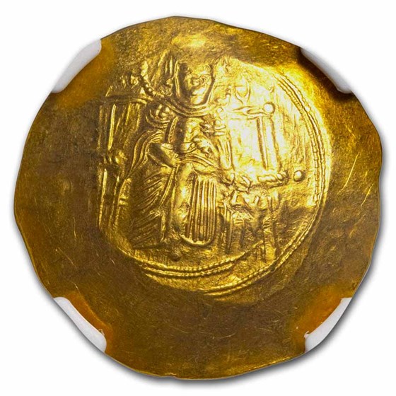 Byzantine AV Hyperpyron Isaac II (1185-1195 AD) Ch XF NGC S-2000