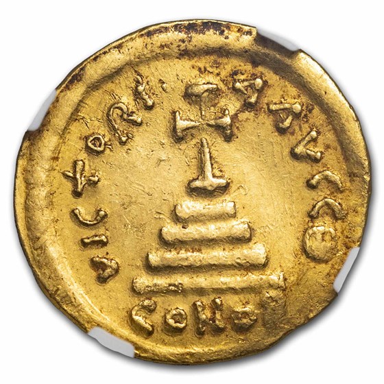 Byzantine AV Solidus Tiberius II Constantine (578-582 AD) AU NGC