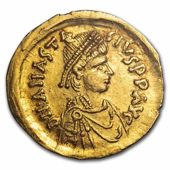 Byzantine AV Tremissis Anastasius I (491-518 AD) AU NGC S-008