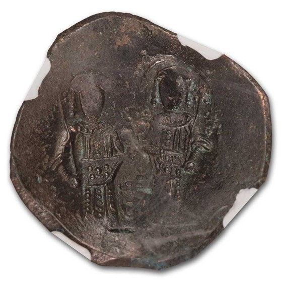 Byzantine Billon Aspron Trachy Alexius III (1195-1203 AD) F NGC