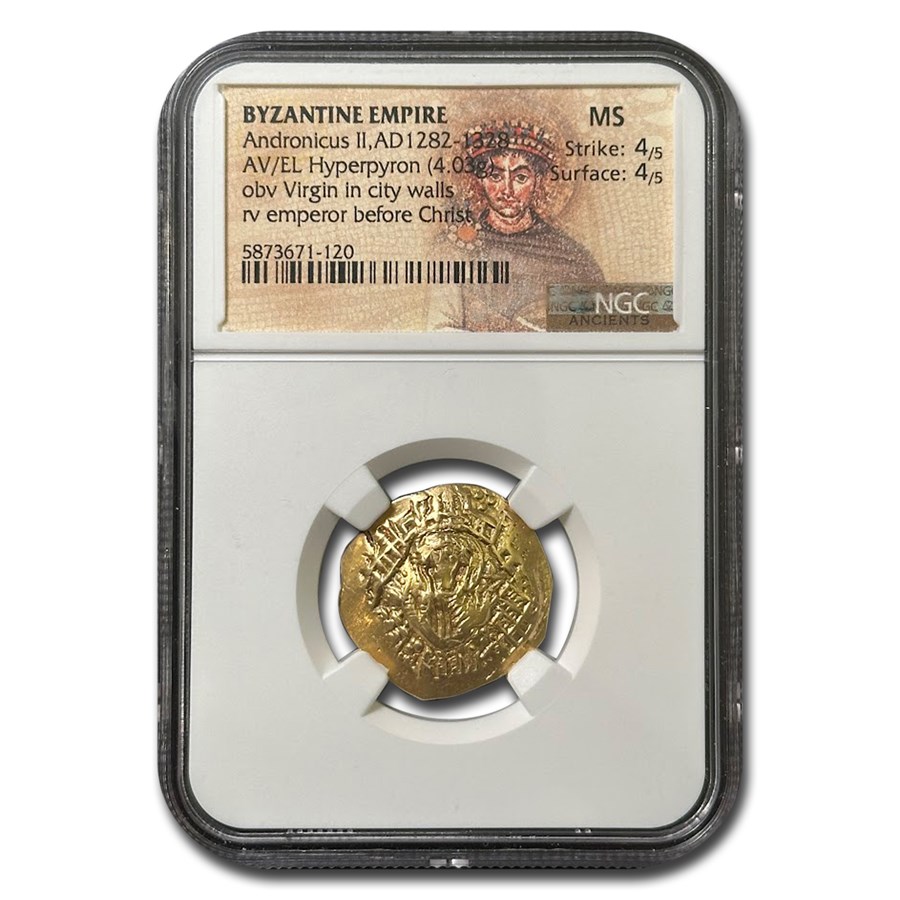 Byzantine EL/AV Hyperpyron Andronicus II (1282-1328 AD) MS NGC