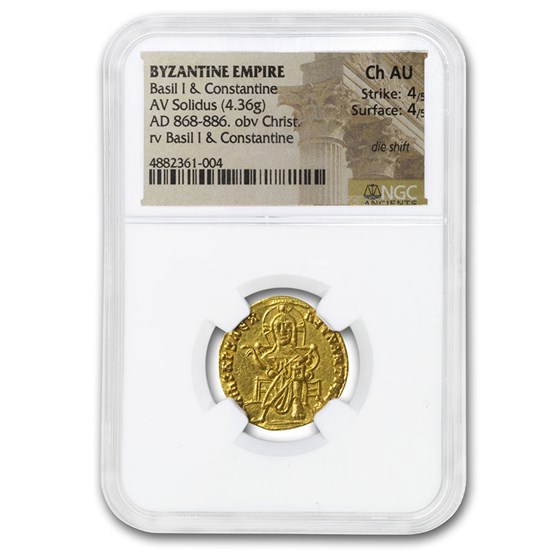 Buy Byzantine Empire AV Solidus Basil I & Con. (868-886 AD) Ch AU NGC ...