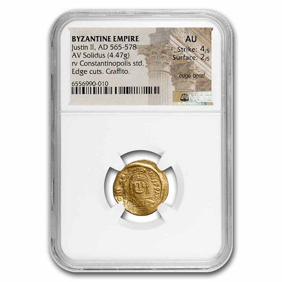 Buy Byzantine Empire AV Solidus Justin II (565-578 AD) AU NGC (S-345 ...