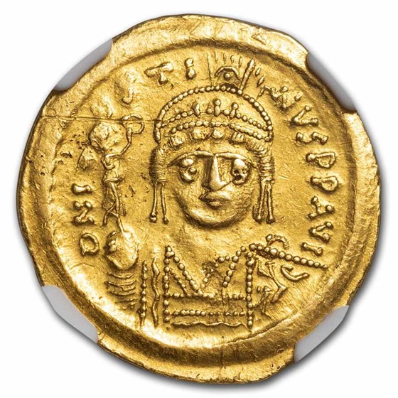 Byzantine Empire AV Solidus Justin II 565-578 AD AU NGC S-346