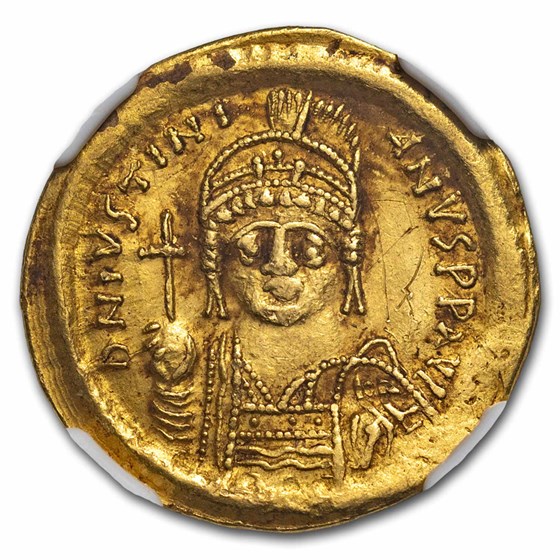 Byzantine Empire AV Solidus Justinian 527-565 AD Ch XF NGC S-140