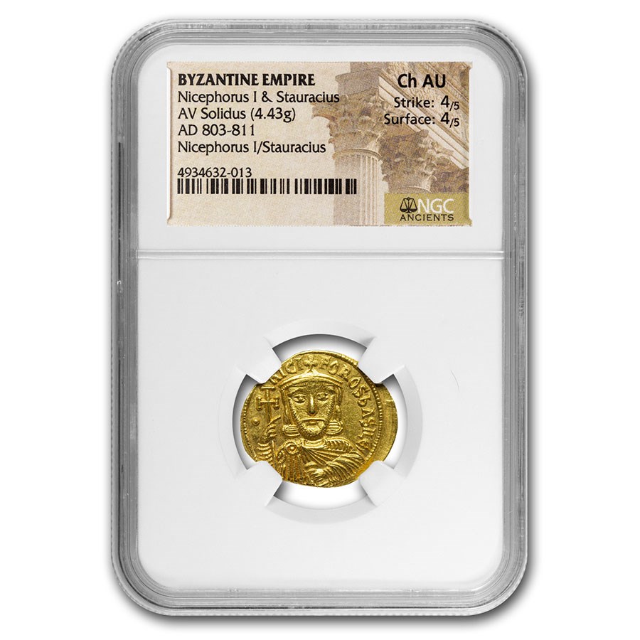 Buy Byzantine Empire Gold Solidus Nicephorus I (803-811 AD) Ch AU NGC ...
