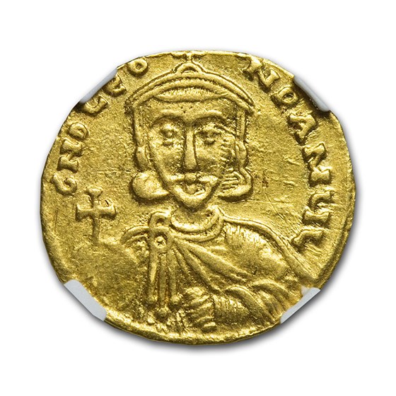 Buy Byzantine Gold AV Solidus Constantine V (740/775) XF NGC | APMEX