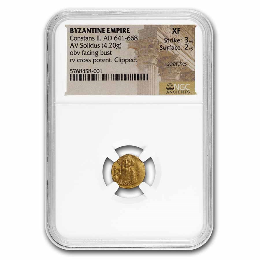 Buy Byzantine Gold Solidus Constans II (641-668 AD) XF NGC (S-956) | APMEX