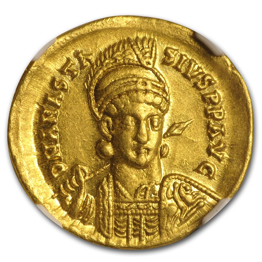Buy Byzantine Gold Solidus Emperor Anastasius I (491-518 AD) AU NGC | APMEX