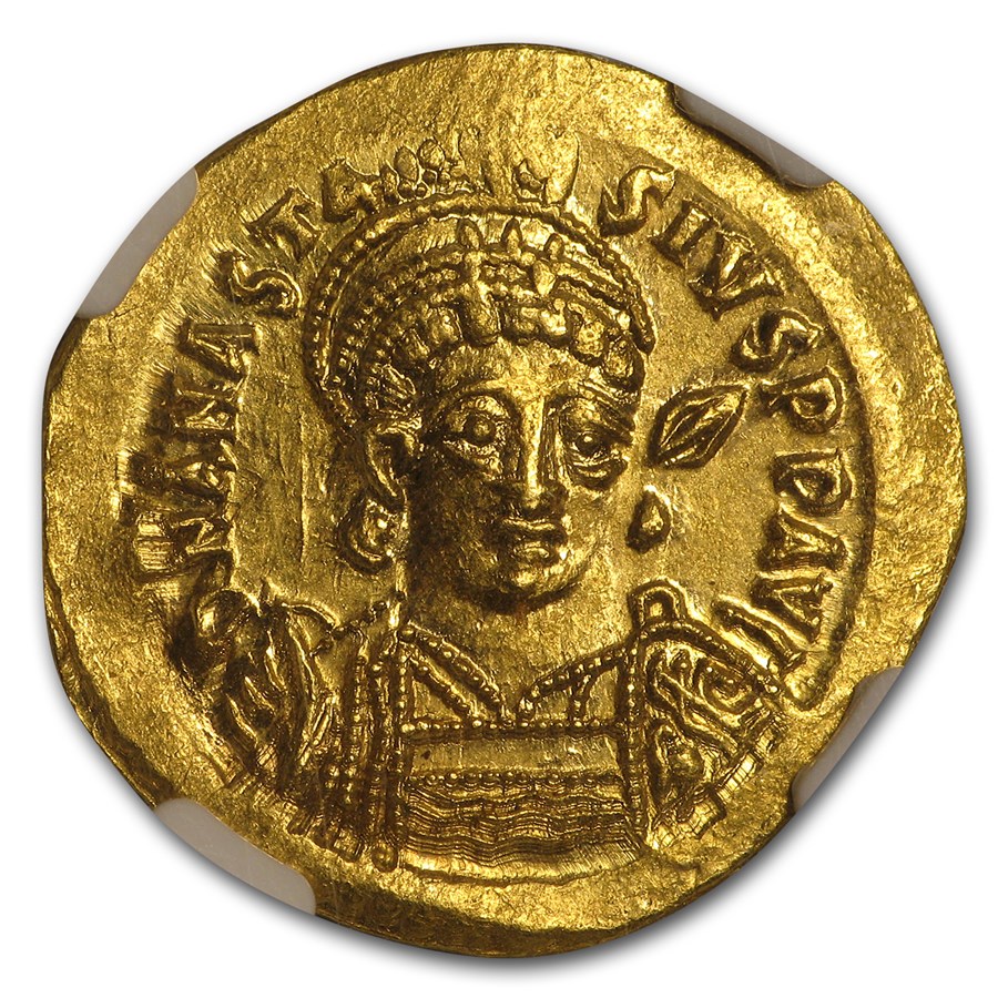 Buy Byzantine Gold Solidus Emperor Anastasius I (491-518 AD) MS NGC | APMEX