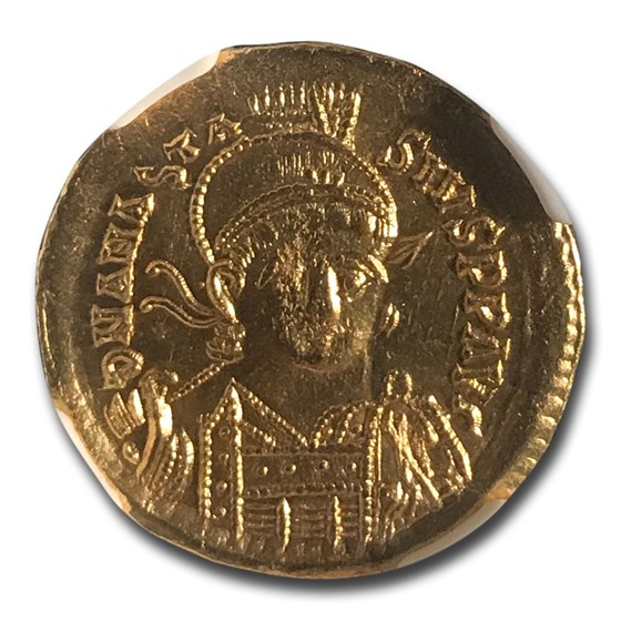 Buy Byzantine Gold Solidus Emperor Anastasius I (491-518 AD) MS NGC | APMEX